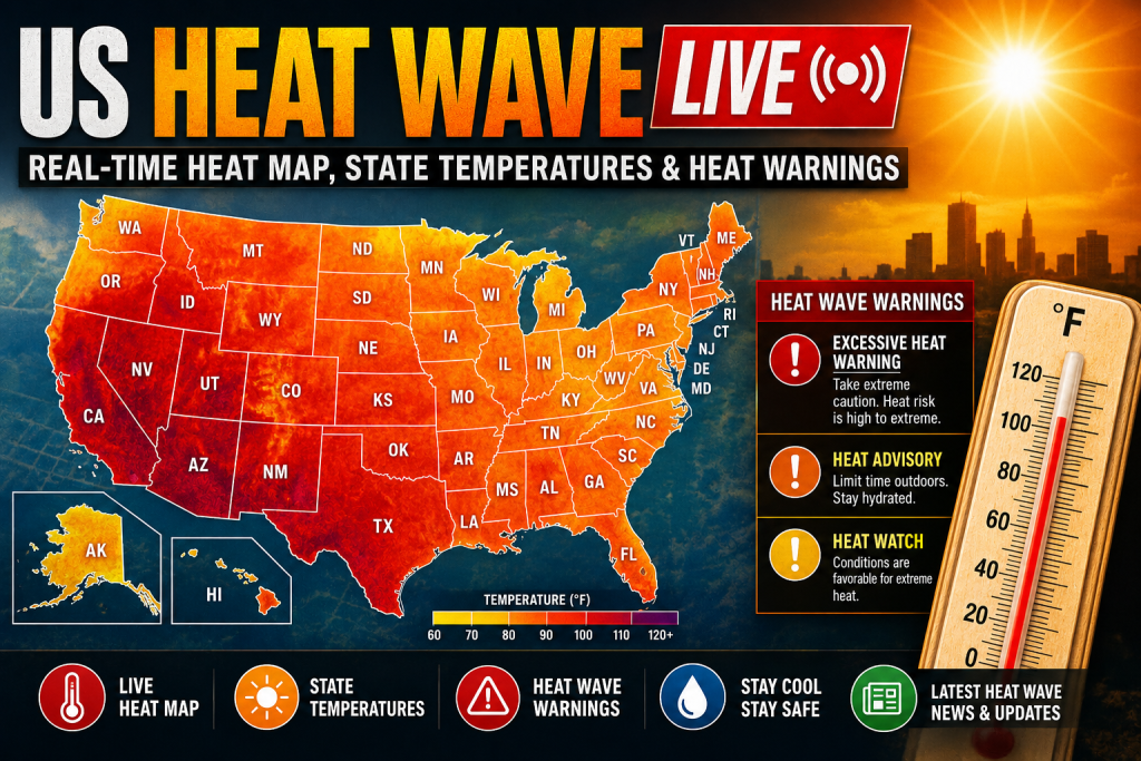 US Heat Wave LIVE: Real-Time Heat Map & State Temperatures