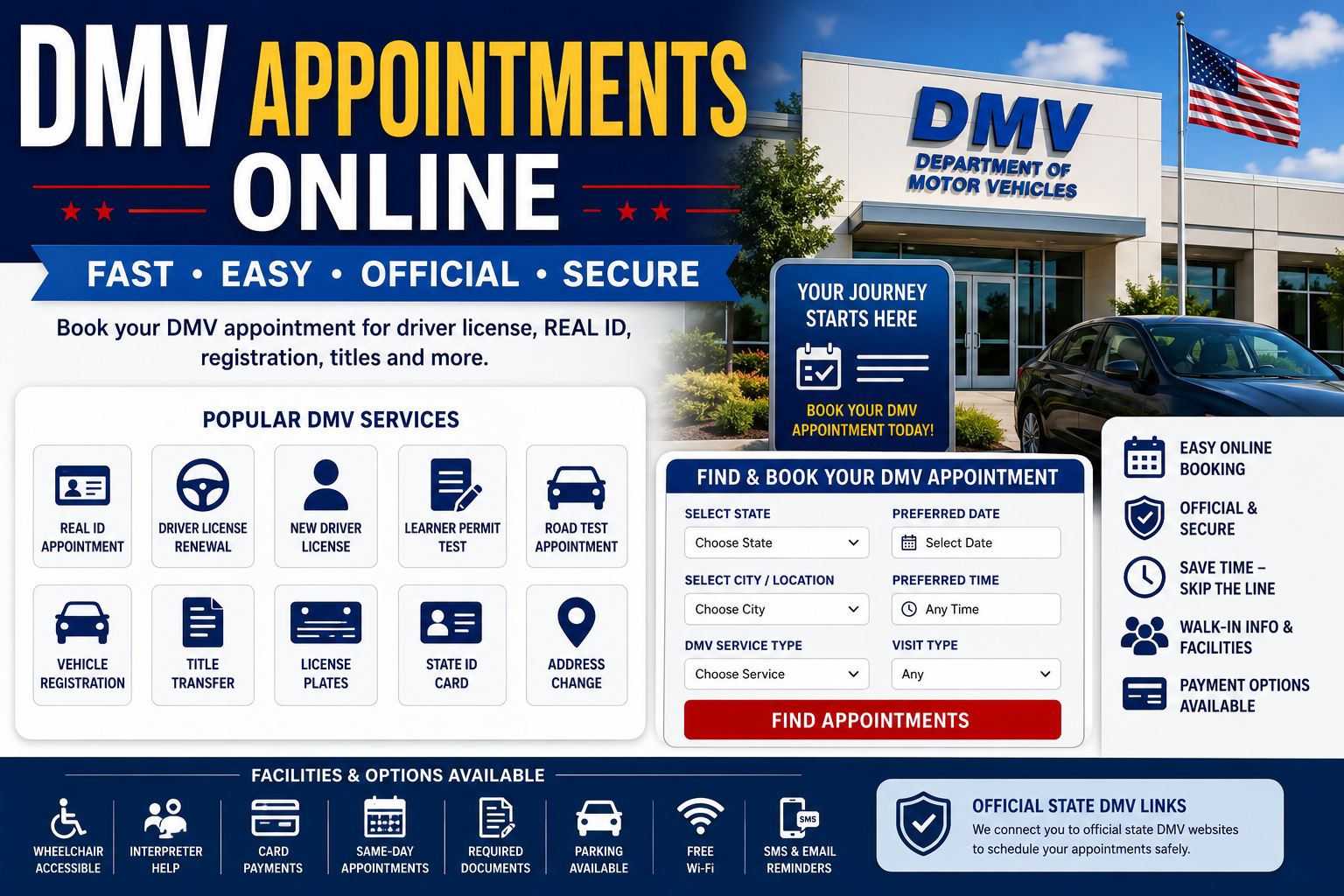 DMV Appointments Online: Book Driver License, REAL ID & Vehicle Services